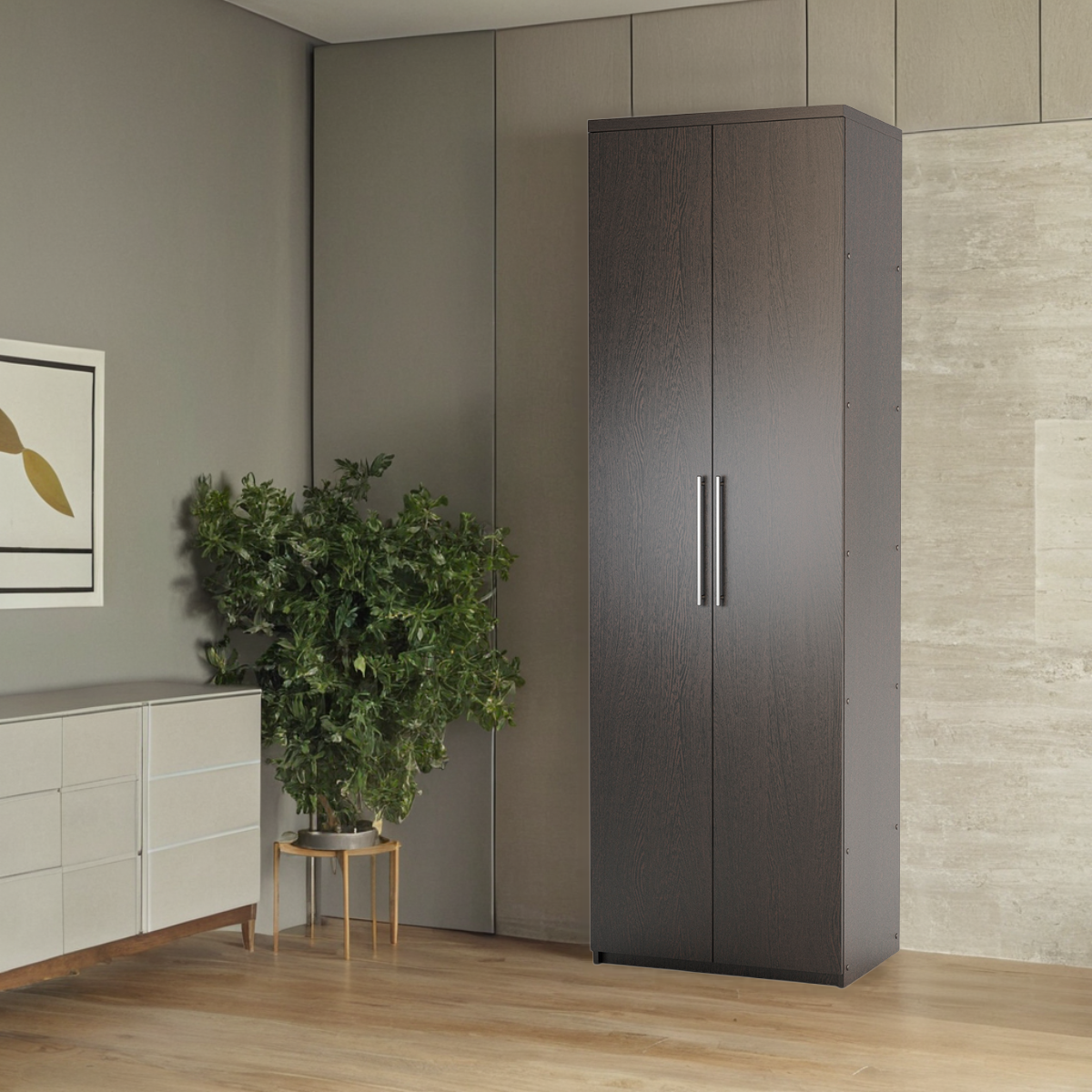 Шкаф с полками Ритм МП-21 70х45х240 см, распашной, в прихожую, лдсп Венге