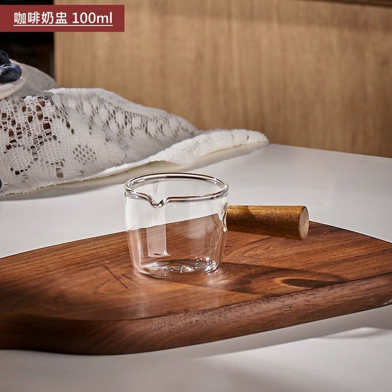 Дождь мелкая музыкальная кофейная чашка стеклянная со шкалой для экстракции эспрессо мерная чашка с деревянной ручкой