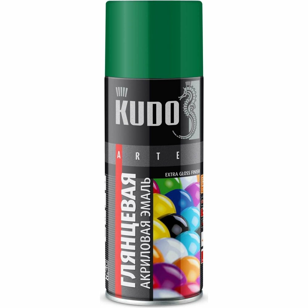 Эмаль универсальная акриловая KUDO RAL 6029 зелёная высокоглянцевая KU-A6029