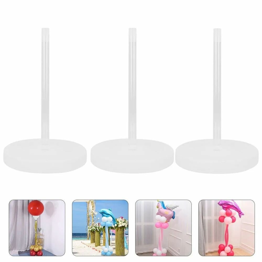 База Арки Из Шаров, Белый, Пластик, Декор Арки, Многоразовая, 3 Комплекта