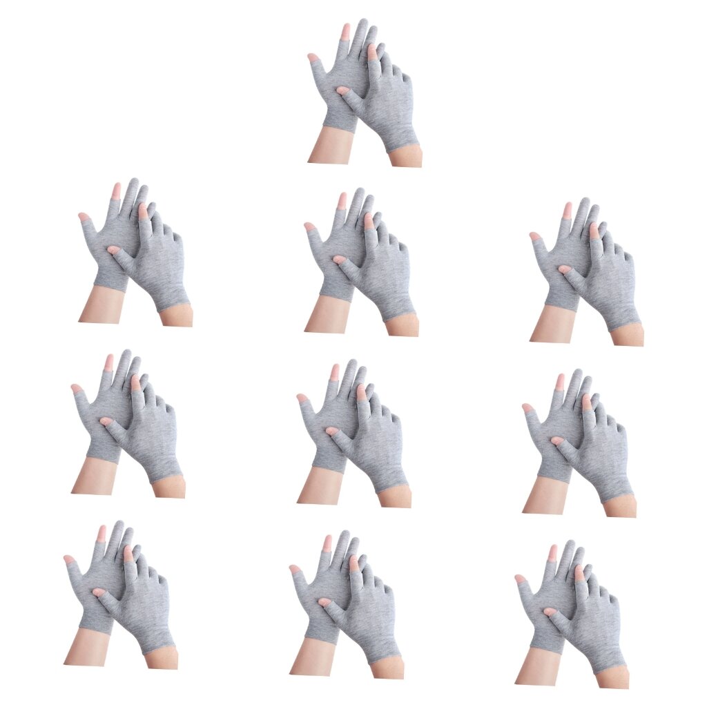 10 Пар перчаток, совместимых с сенсорным дисплеем, Хлопчатобумажные перчатки без пальцев, удобные для активного отдыха.