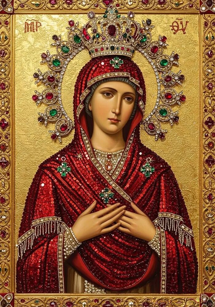 Алмазная Мозаика "Православные Иконы" 40х50 См Алмазная Вышивка / Картина Стразами Подарков / Украшения