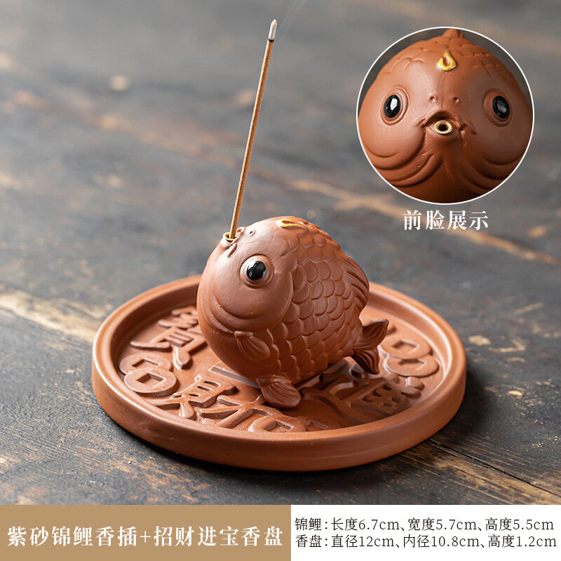 Фиолетовая глина, кои, чайный питомец, маленький орнамент, миниатюра, можно выращивать, чайная игра, чайный столик, креативный, привлекающий богатство, удача, домашний милый