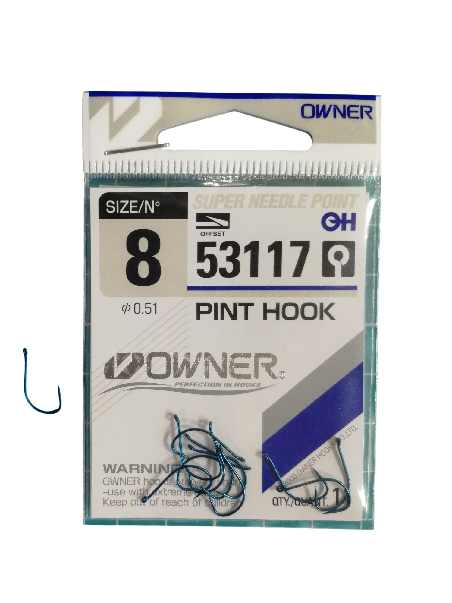 Крючки Owner 53117 PINT HOOK (Blue) № 08 (уп.11шт)