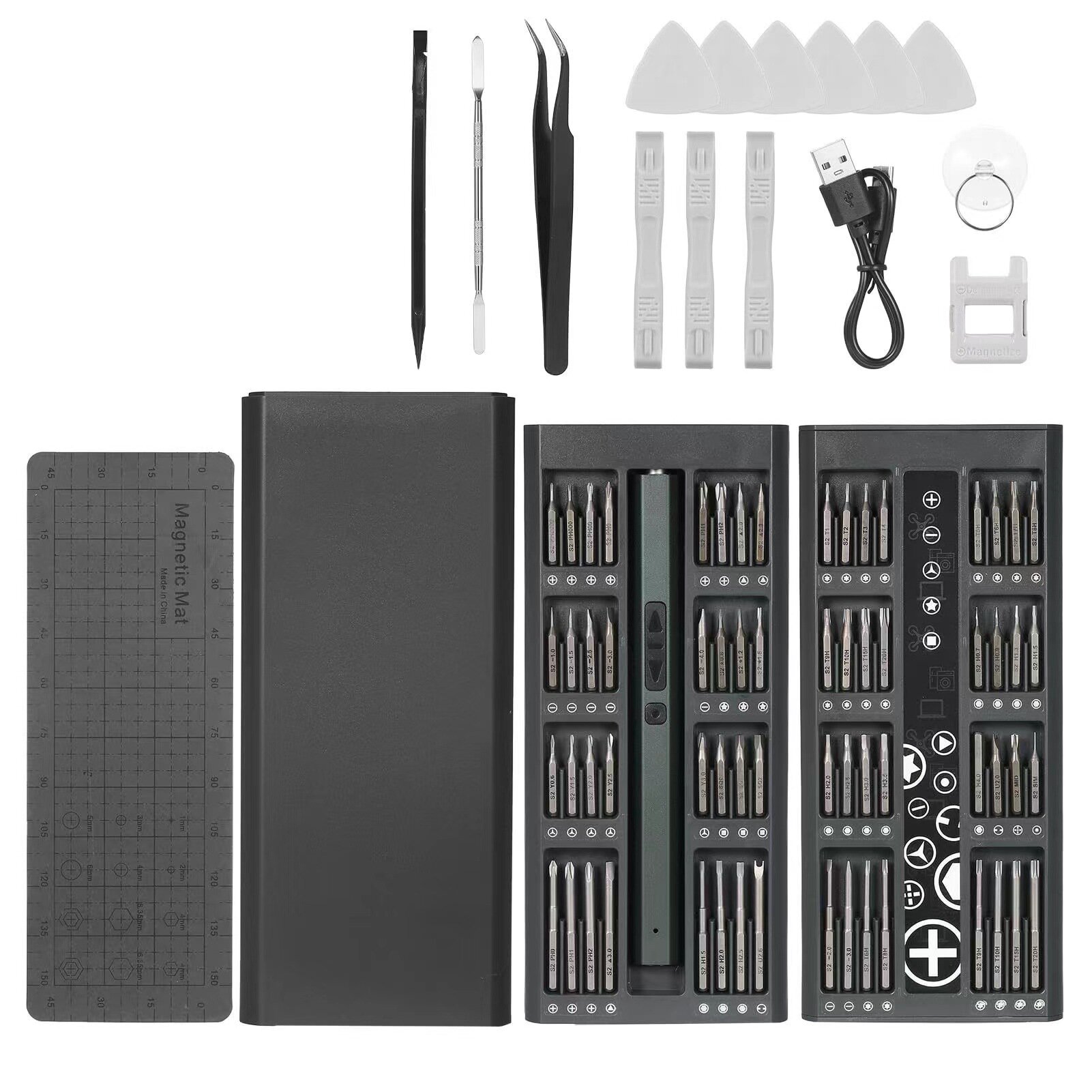 Кросс-бордерный хит продаж: 68-в-1 маленький прецизионный электрический шуруповерт, перезаряжаемый, портативный инструмент для дома