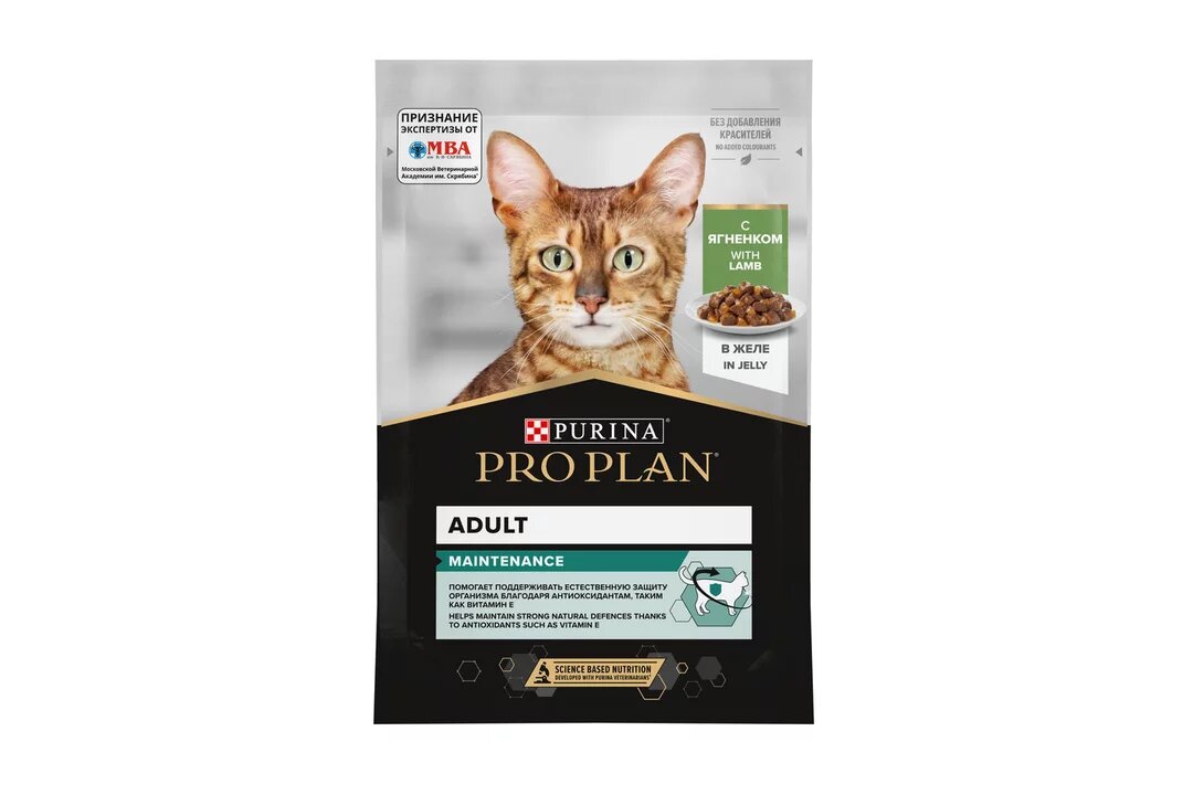 Корм PRO PLAN® для взрослых кошек, с ягненком в желе, MAINTENANCE 1 шт