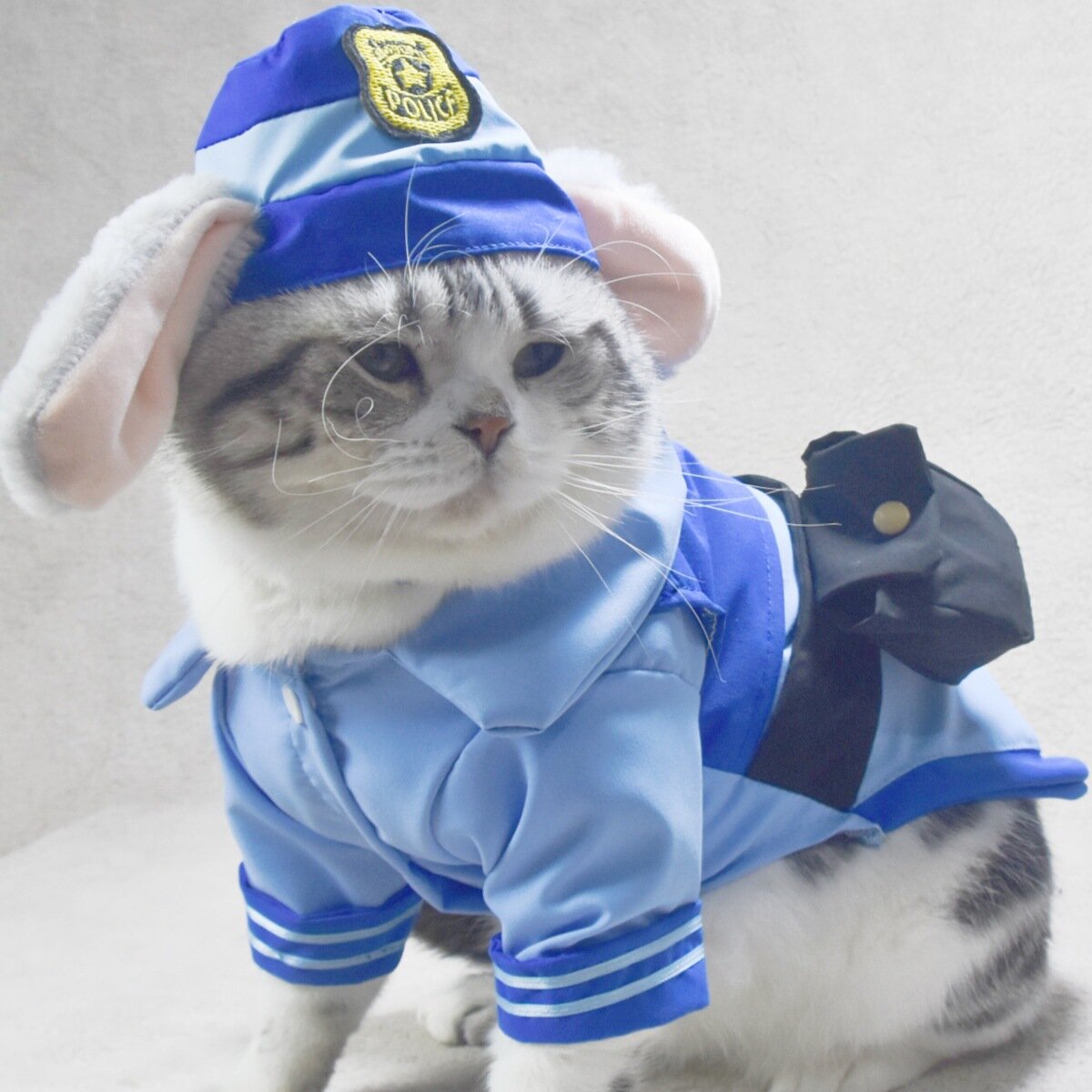 Костюм полицейского из Зоотопии, косплей, мультяшный костюм с длинными ушами, шляпа кролика, костюм для собаки и кошки, трансформирующий наряд