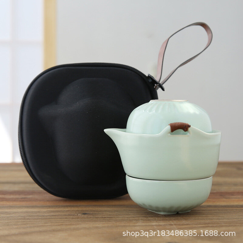 Портативный дорожный чайный набор, быстрый чайник, одна чашка, две чашки, для одного человека, для путешествий на природе, антиожоговый чайник, подарок с логотипом