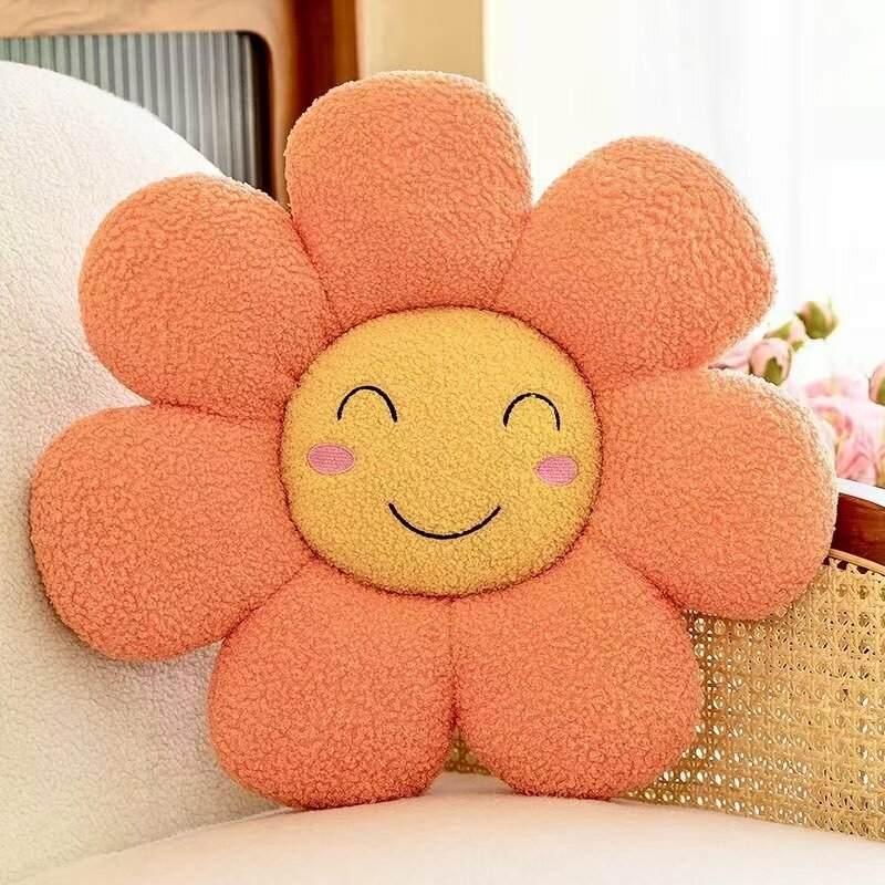 Декоративные подушки с эмодзи подсолнуха, подушки для поясничной поддержки дивана с цветочным узором.40cm