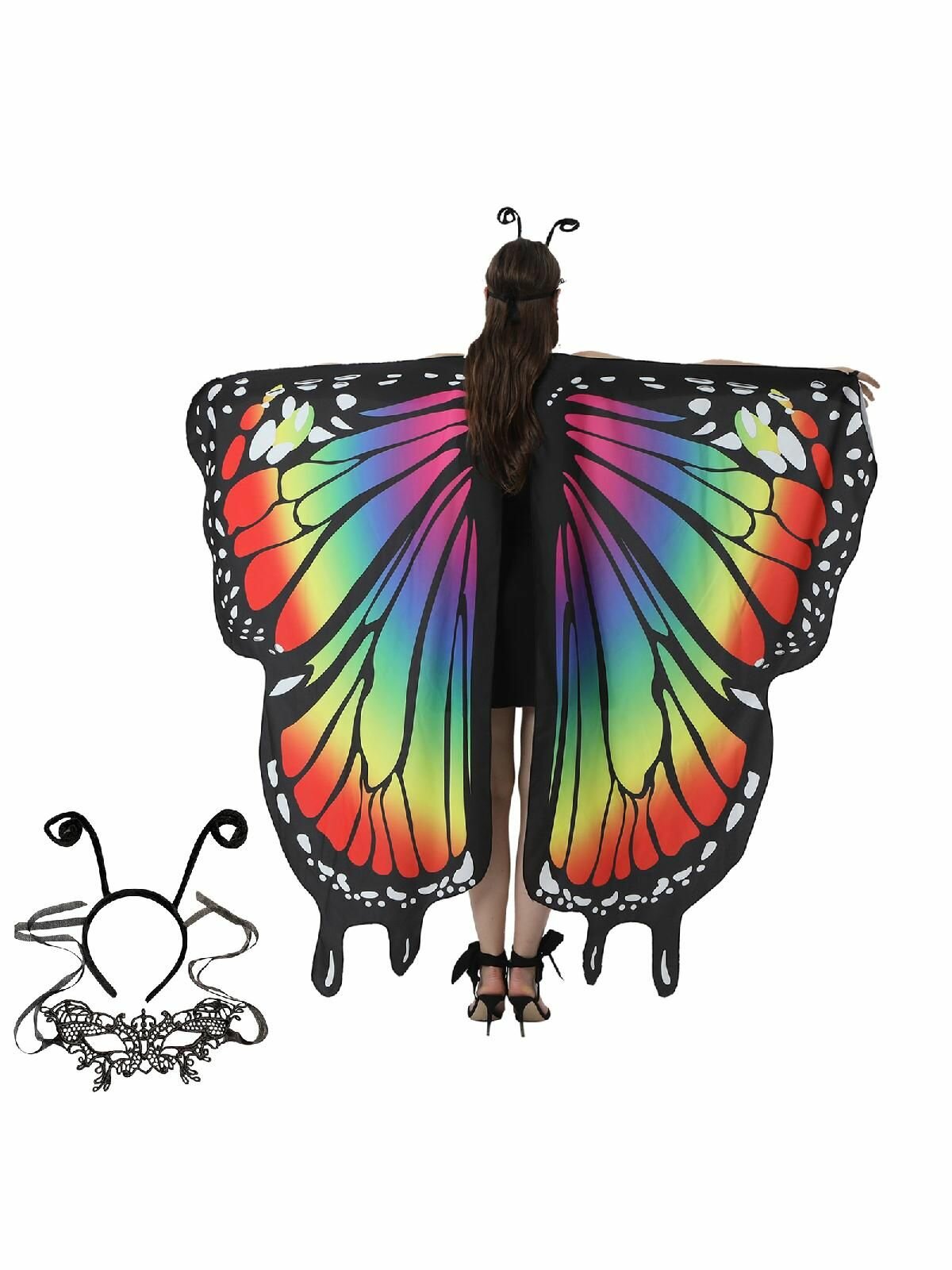 Крылья бабочки с повязкой и маской для костюма на Хэллоуин, № 4 цвет