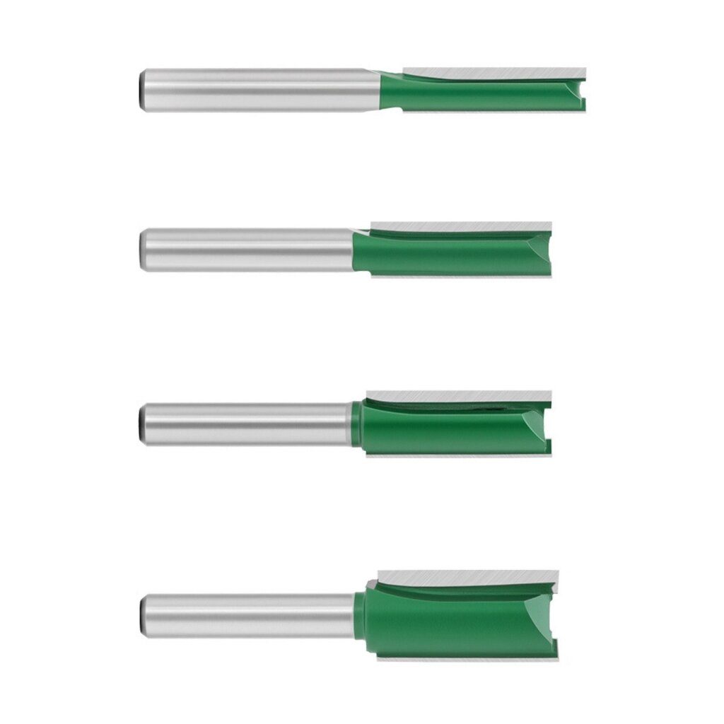 Набор из 4-х фрез для обрезки древесины из стабильных карбидов с хвостовиком 1/4 дюйма для точной резки чистых кромок в деревообработке