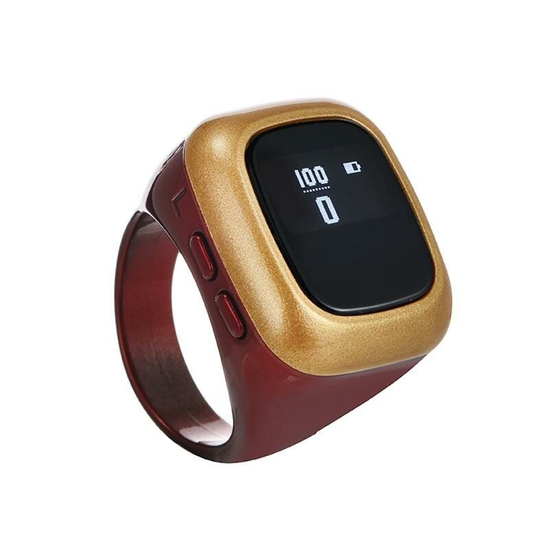 Цифровой счётчик Тасбих, кольцо-счётчик, Бордовый 18 мм