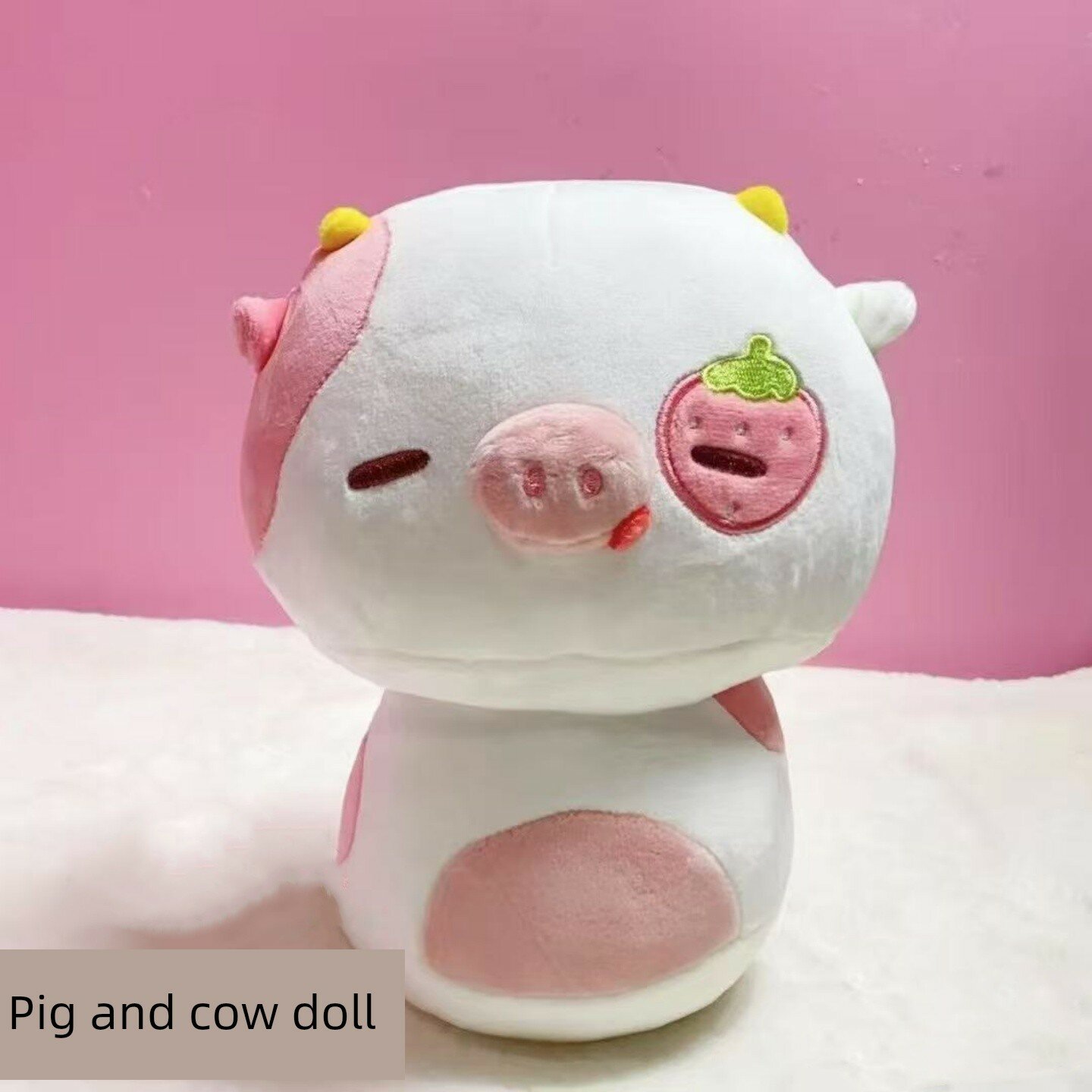 Милые плюшевые игрушки в виде свиньи и коровы, очаровательная подушка-свинка в виде клубники, плюшевая подушка-свинка в