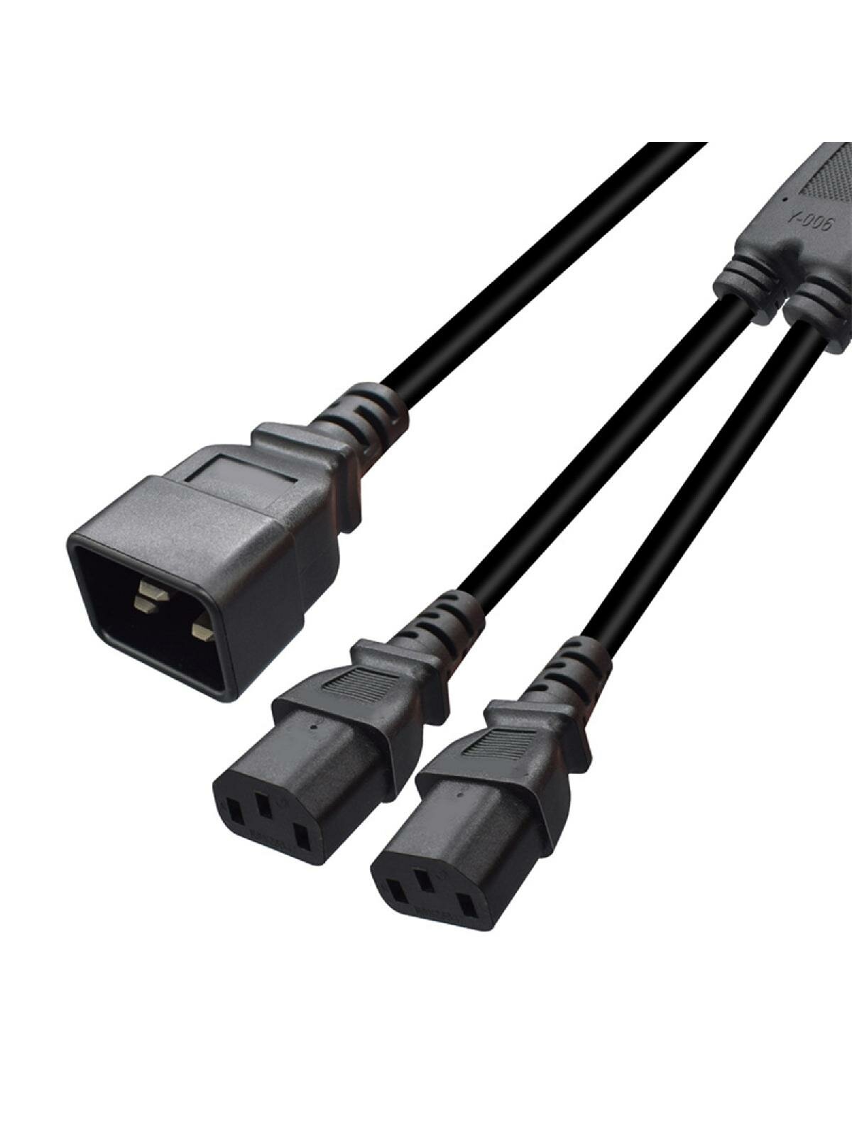Кабель-разветвитель от IEC320 C20 до 2xC13 Кабель питания от штекера к штекерной розетке