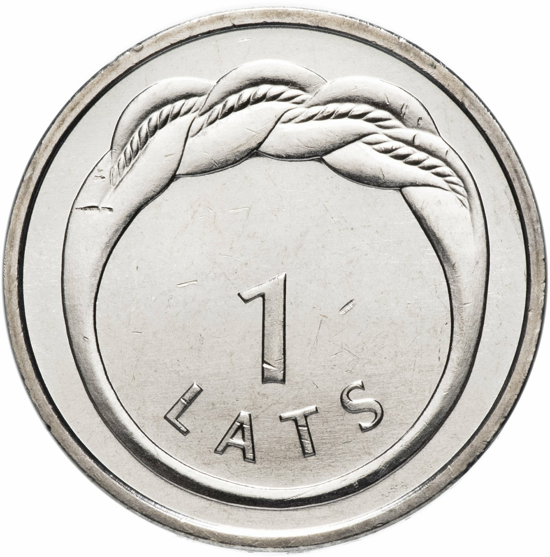 Латвия 1 лат 2009 "Кольцо Намея", Мельхиор медь-никель, в сохранности UNC