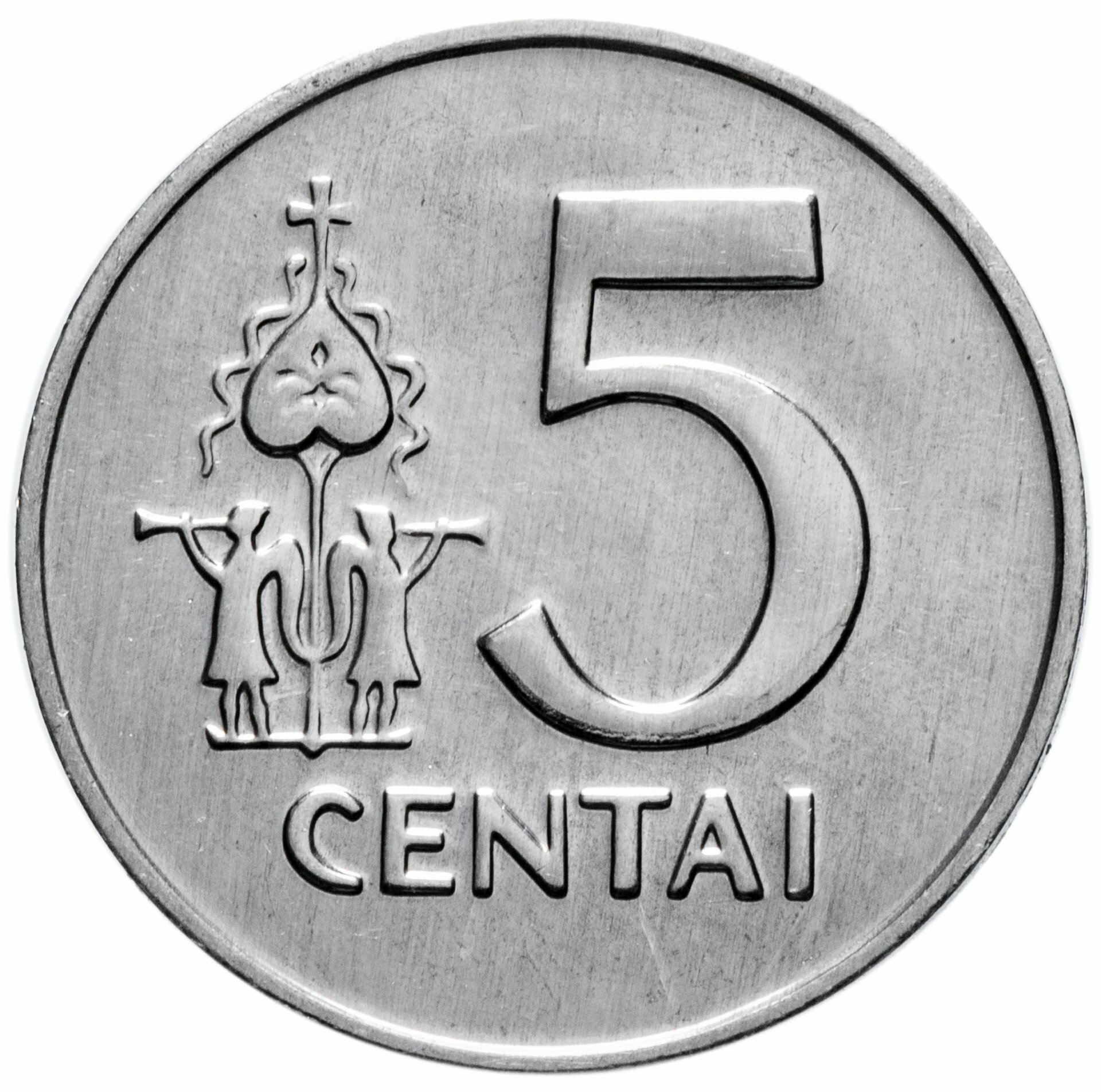 Литва 5 центов centai 1991, Алюминий, в сохранности UNC