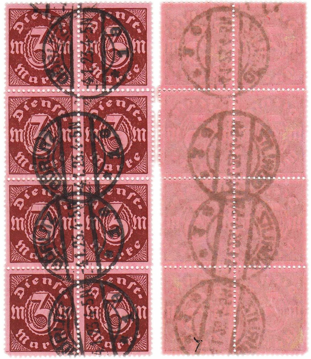 Германия набор из 1 квартблока 3 марки 1920-1923