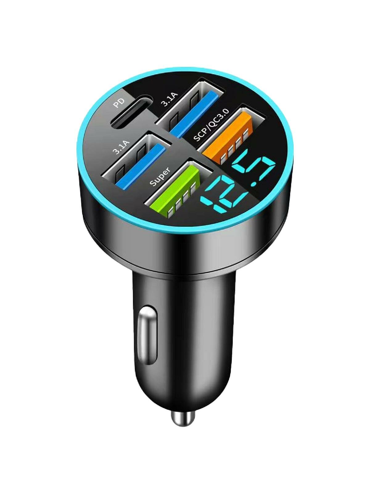 Автомобильная зарядная головка USB C и USB A и многопортовый адаптер быстрой зарядки Super