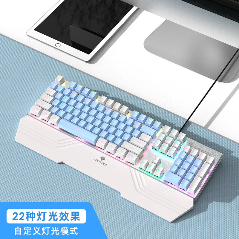 Клавиатура Langtu G700 механическая для игр 104 клавиш проводная для офиса и гейминга с переключателями Cherry/Chai/Red