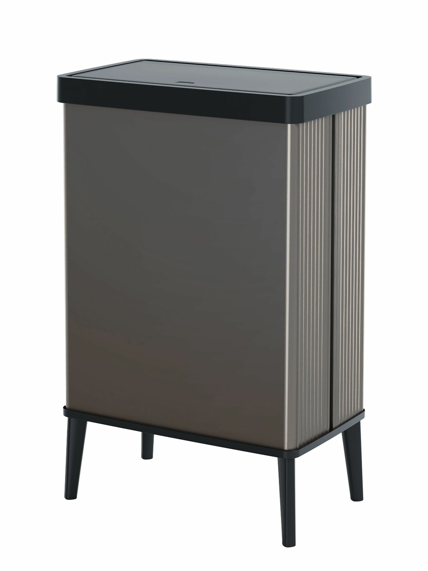 Контейнер для мусора высокий, с крышкой, на ножках Curver VERTO 54 л, серый перламутр