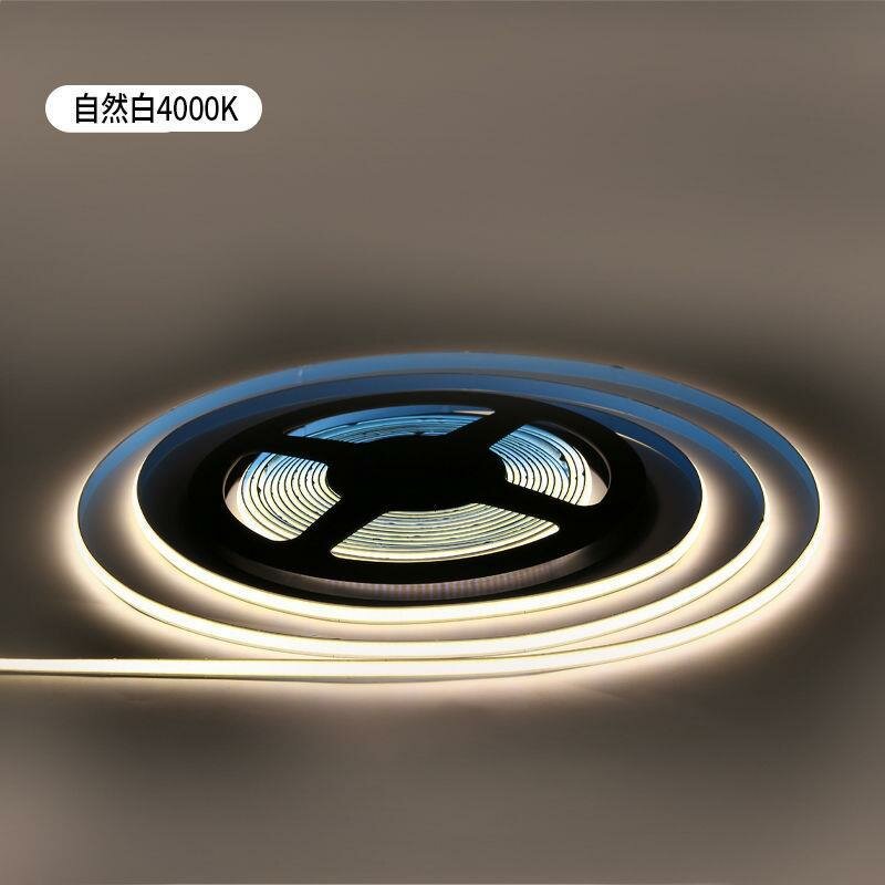 Светодиодная лента COB ультраузкая 5 мм, низковольтная 24 В, линейная светодиодная лента с самоклеящейся основой, 320 светодиодов, высокая плотность, для домашнего освещения шкафов.