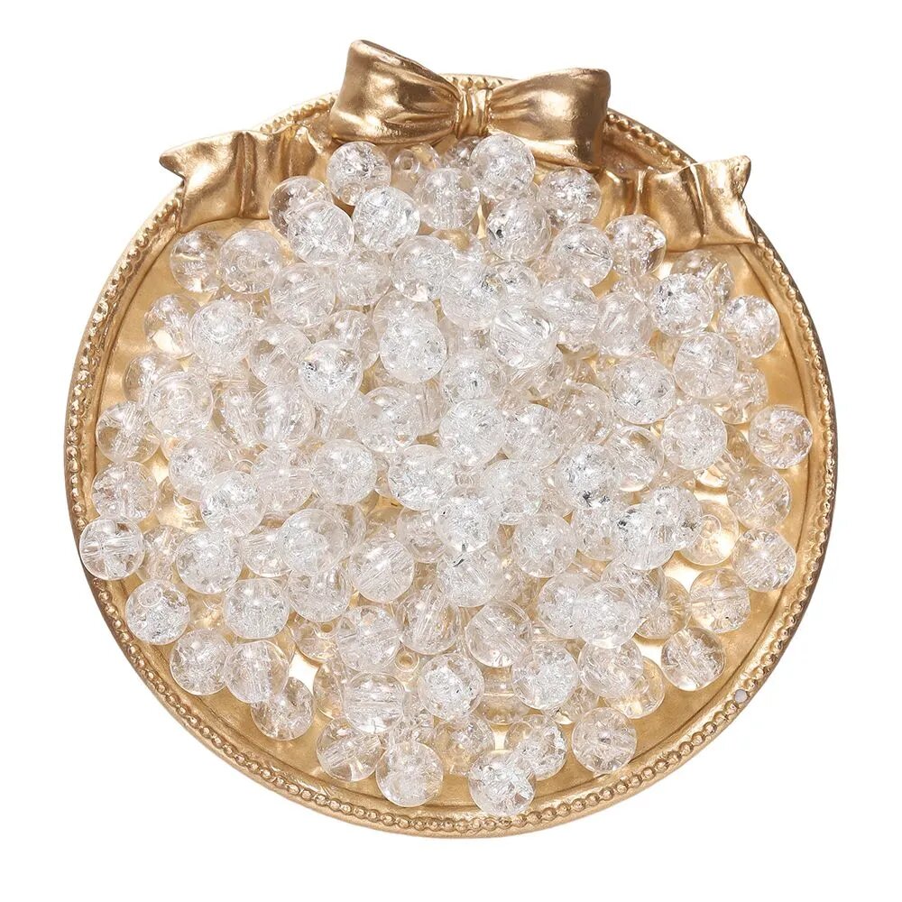 Бусины стекло Битое стекло ассорти 7*8 мм 50шт, Цвет белый