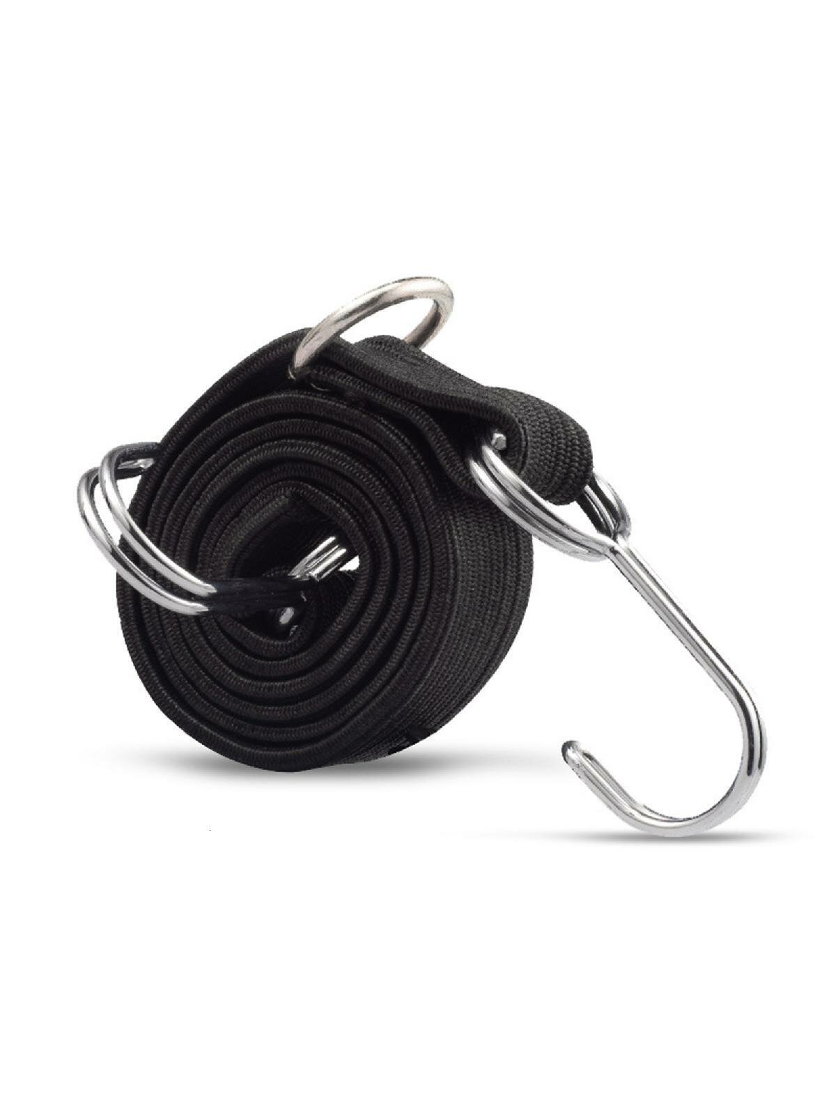 Прочный капроновый трос для крепления груза на мотоцикле, 1 метр черного цвета