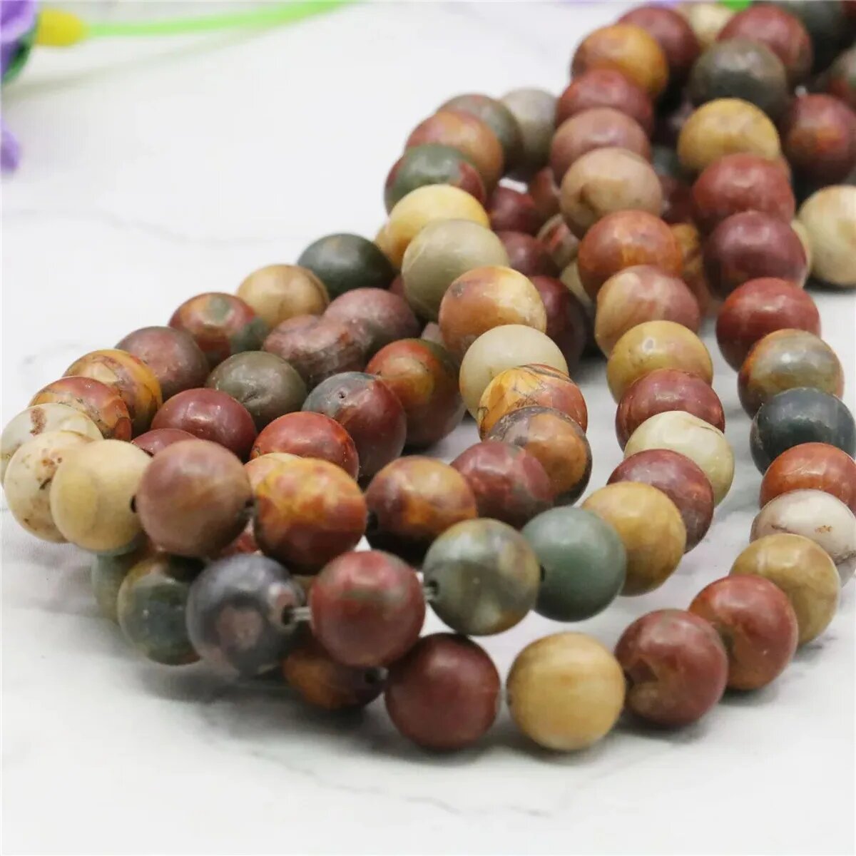 Бусины яшма YOUCAIHUA JEWELRY круглые, 10 мм