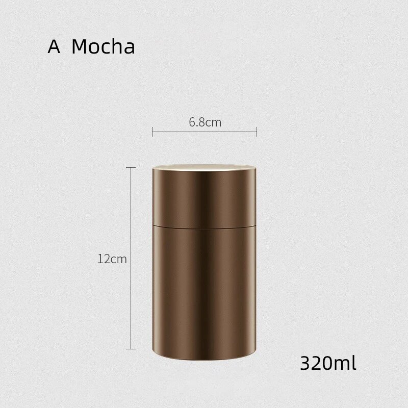 Утолщенная алюминиевая банка для хранения, портативный герметичный контейнер, бутылки для чая для специй, кофе, чая, трав, путешествий Коричневый, A 3