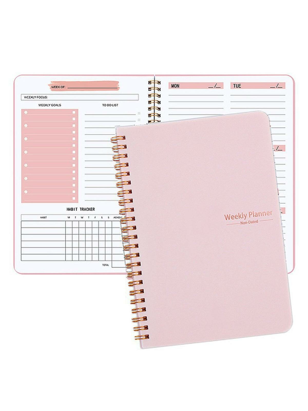 Академический Планировщик в Рулонном Переплете 52-Недельный Дневник-Тетрадь для Студента