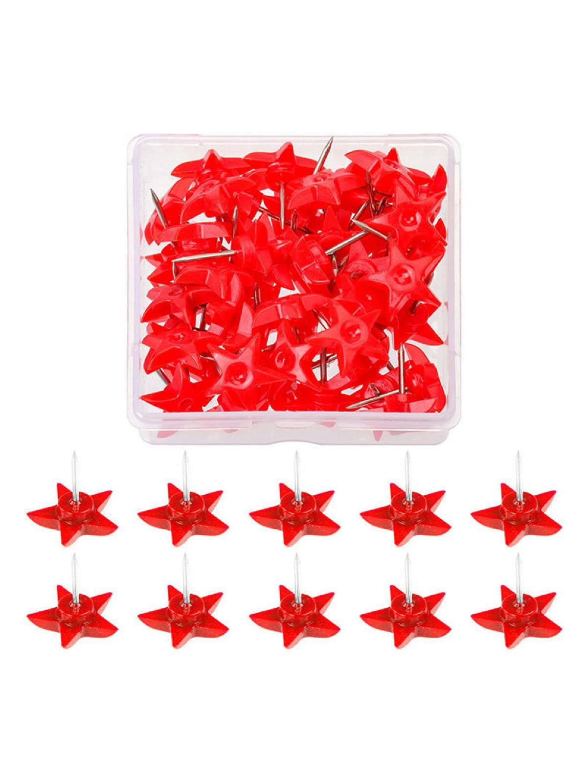 50шт штифтов Декоративные булавки для карт Пробковая доска объявлений, кнопки для наклеек для офиса