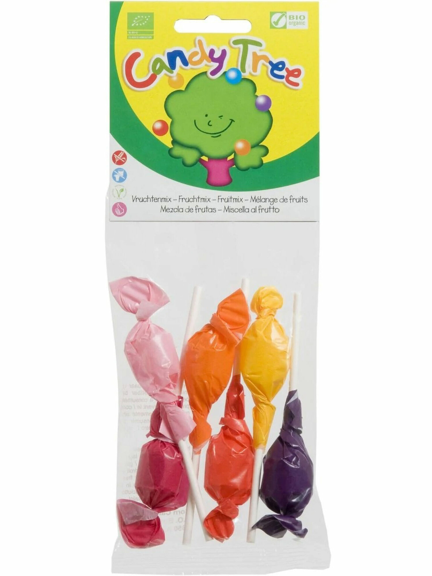 Безглютеновые органические леденцы Candy Tree, Ассорти Lollipops Mix, 1 упаковка