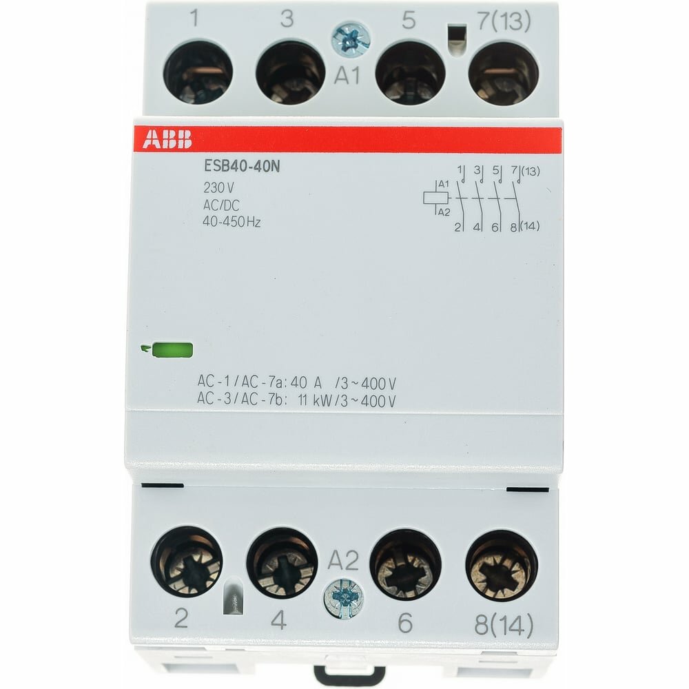 Модульный контактор ABB 40А АС-1, 4НО, катушка 230В AC/DC
