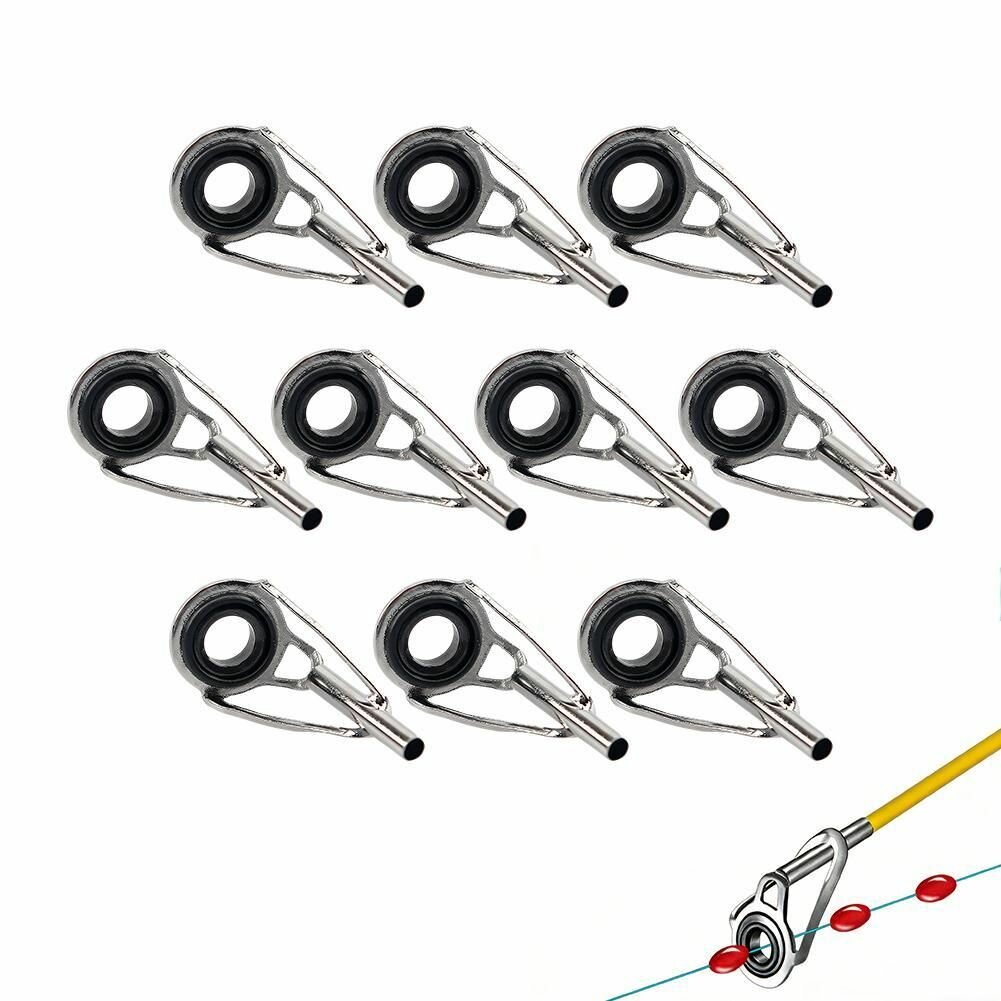 Керамический высокоуглеродистый стальной комплект для рыбалки, верхнее кольцо и передний поводок - 10 штук, упаковка
