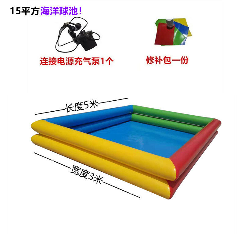 Океанский бассейн с шариками, ограждение для бассейна, для использования в помещении и на улице, квадратный детский мультяшный надувной бассейн с шариками, батут для прыжков