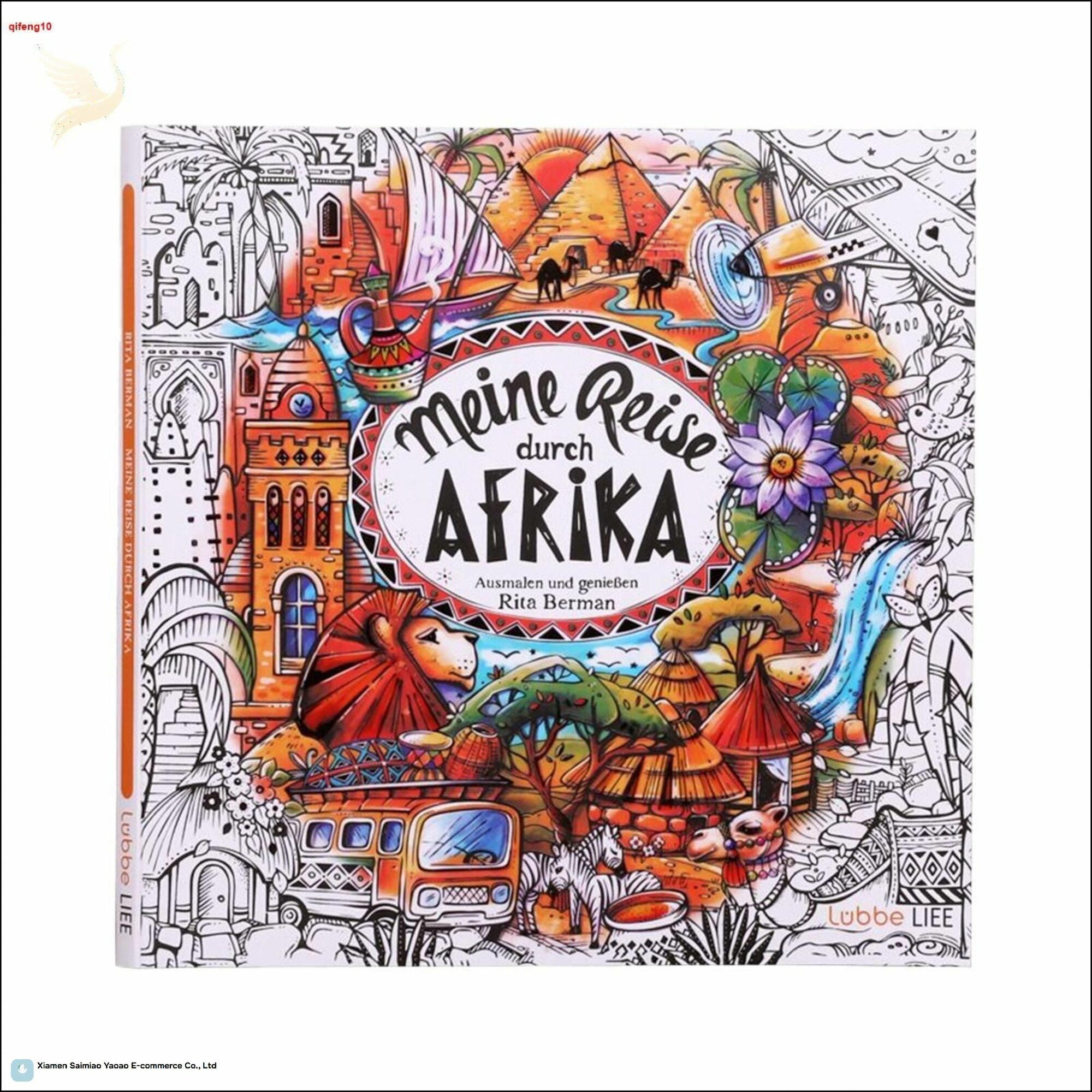 Раскраска антистресс для детей и взрослых "Meine Reise durch Afrika coloring book"