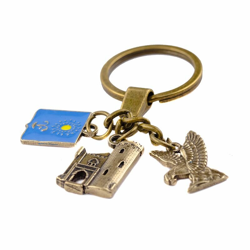 Брелок сборный Герб Кисловодска. Замок коварства и любви. Орёл (ВхШхД 3см./2см./1см.)