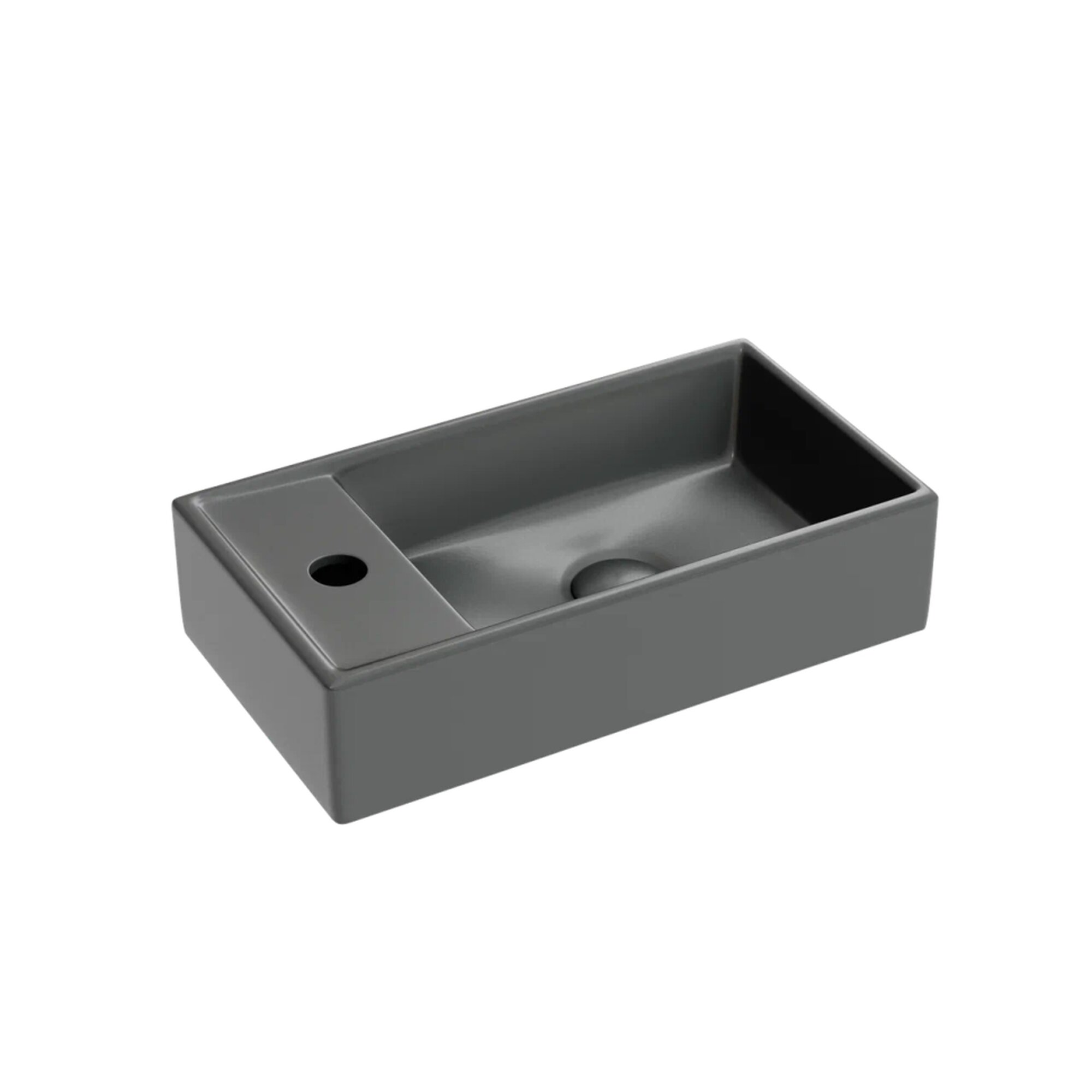 Умывальник подвесной Ceramicanova Element CN6051RMDH, прямоугольный, цвет темный антрацит матовый, 407x217x100