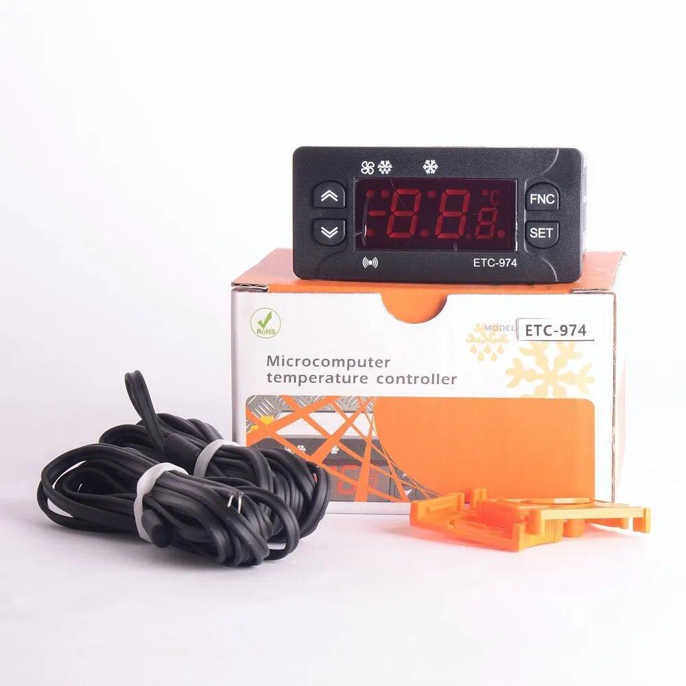 Контроллер ETC-974 12-24V 2 датчика для холодильного оборудования