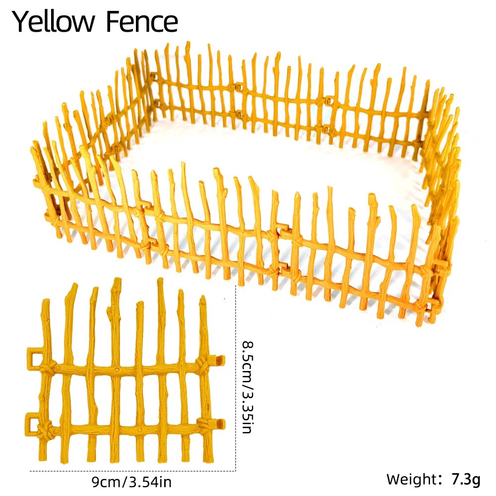 Статуэтки животных для детской игровой площадки Желтый, 10pcs medium Fence