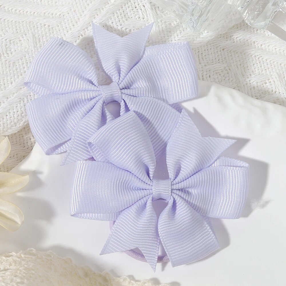 2 штуки эластичные бантики CUTE BOWS для девочек Сиреневый, QC020-9x2