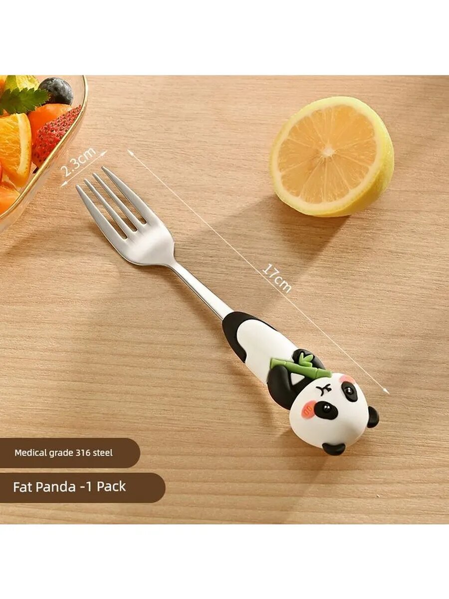Детская вилка Pinpinpinu, Толстая Панда - 1, сталь 316