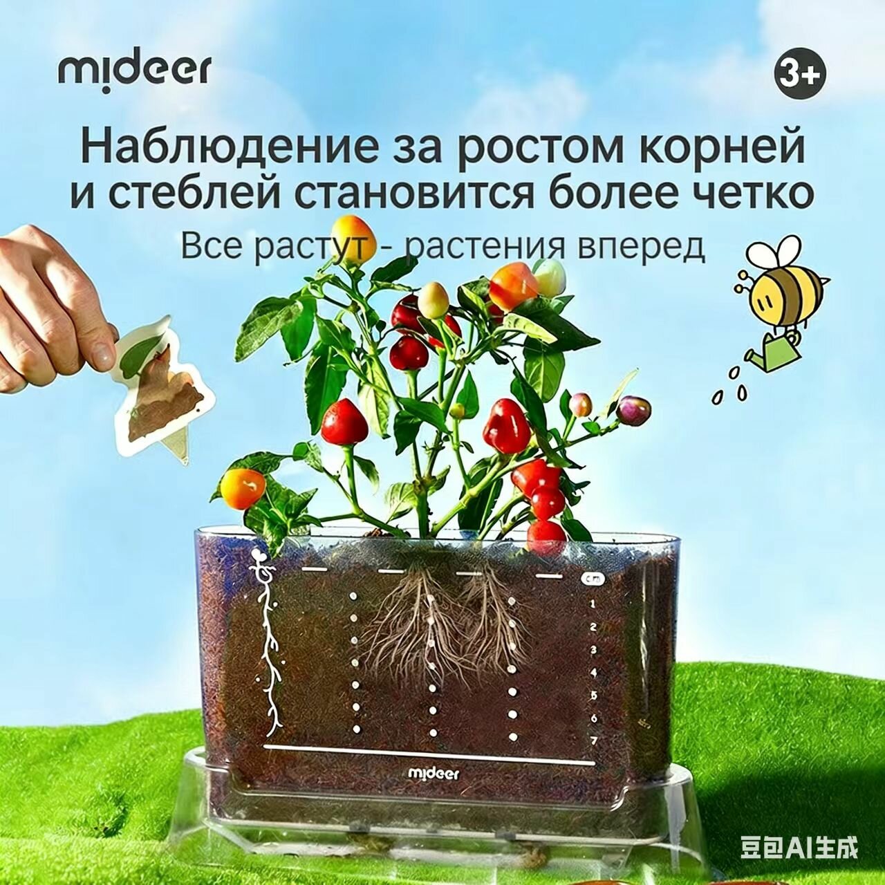 Набор "Мини-теплица", для экспериментов, ботаника, для детей от 3 лет, Обновленная вторая версия