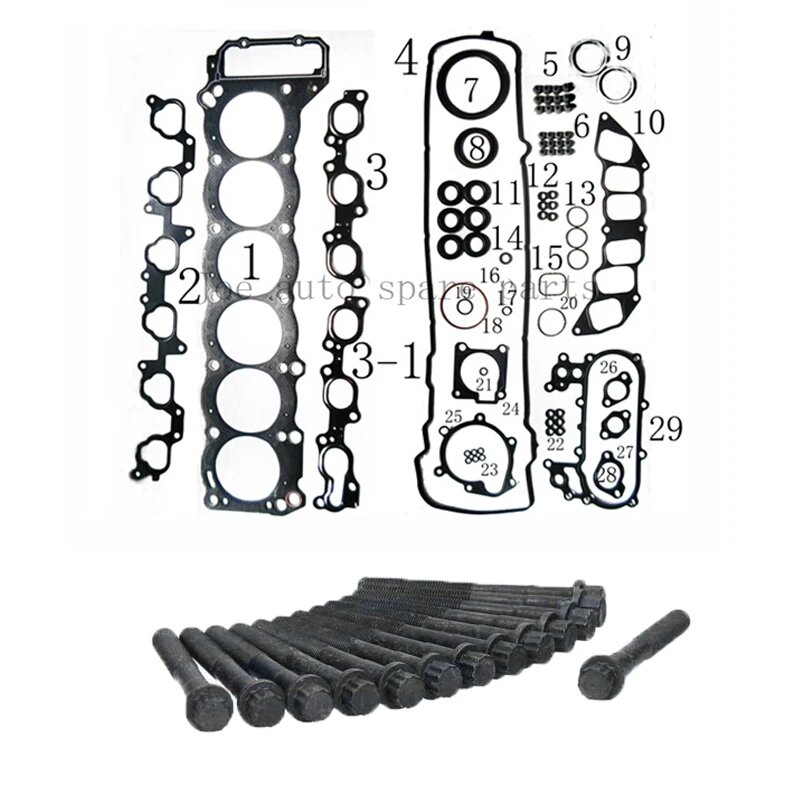 1FZFE 1FZ-FE двигатель полный комплект прокладок для Toyota Land Cruiser 24V 4477cc 4.5L 1998-2005 CK9358 54071900