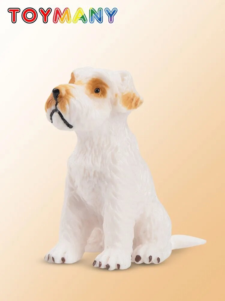 Toymany Фигурка домашнего животного, Сидящий щенок белого шнауцера, 1.5x3.9x3.6 см