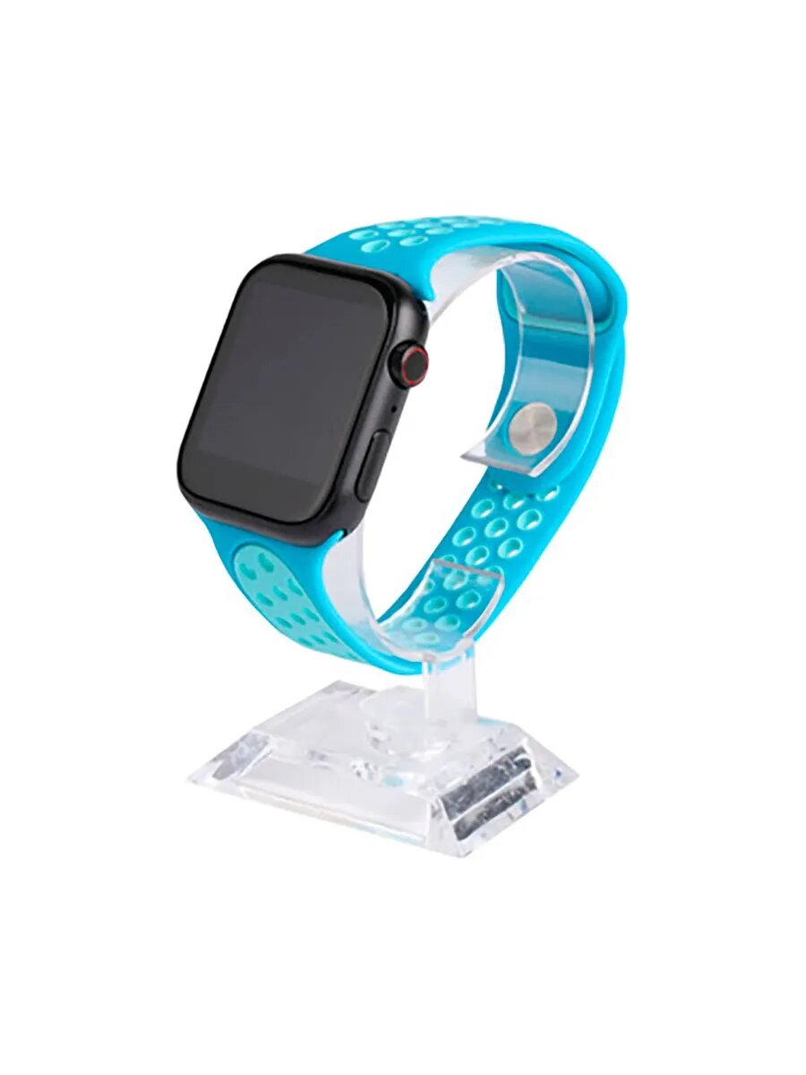 Ремешок для Apple Watch Series 42 мм/44 мм силиконовый (перфорированный) сине-голубой