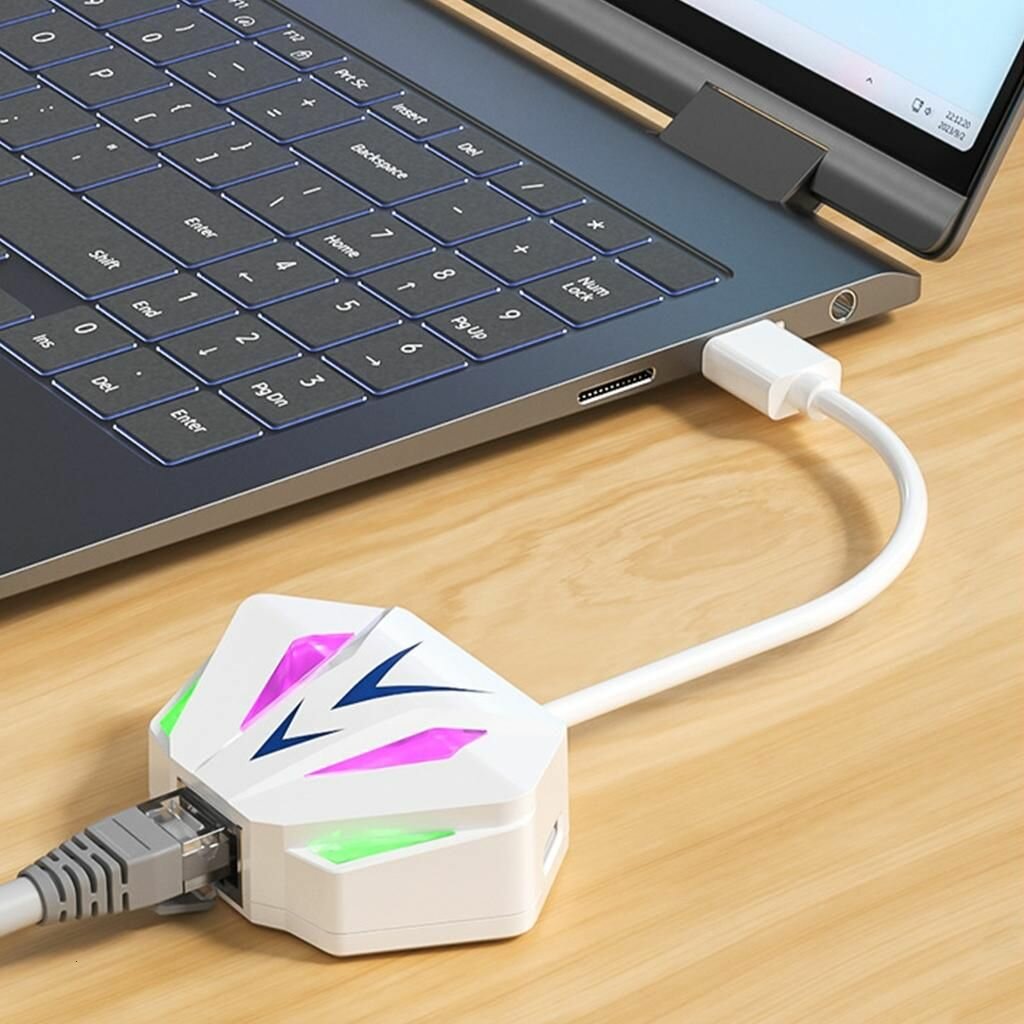 USB-C/RJ45 Ethernet адаптер 100Mbps, Белый - USB-порт