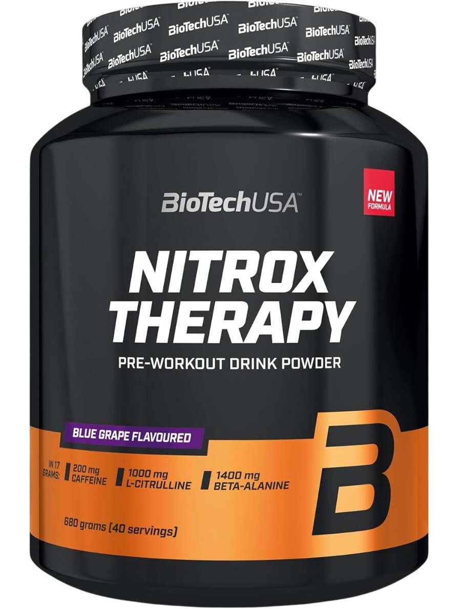 Предтреник в порошке BioTechUSA Nitrox Therapy 680 г, Виноград