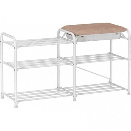 Подставка для обуви "Альфа 33" с сиденьем и ящиком, белый пдоа 33СЯ Б