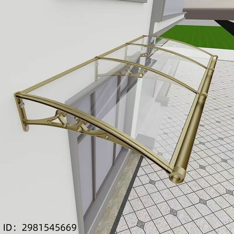 Навес для крыльца, 60*180 см, подходит для дверей/окон, черный кронштейн, коричневая поликарбонатная доска